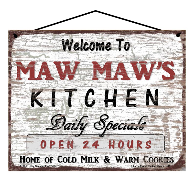 Welcome to Maw Maw's Kitchen Sign Vintage Style Home Decor - Daily ...