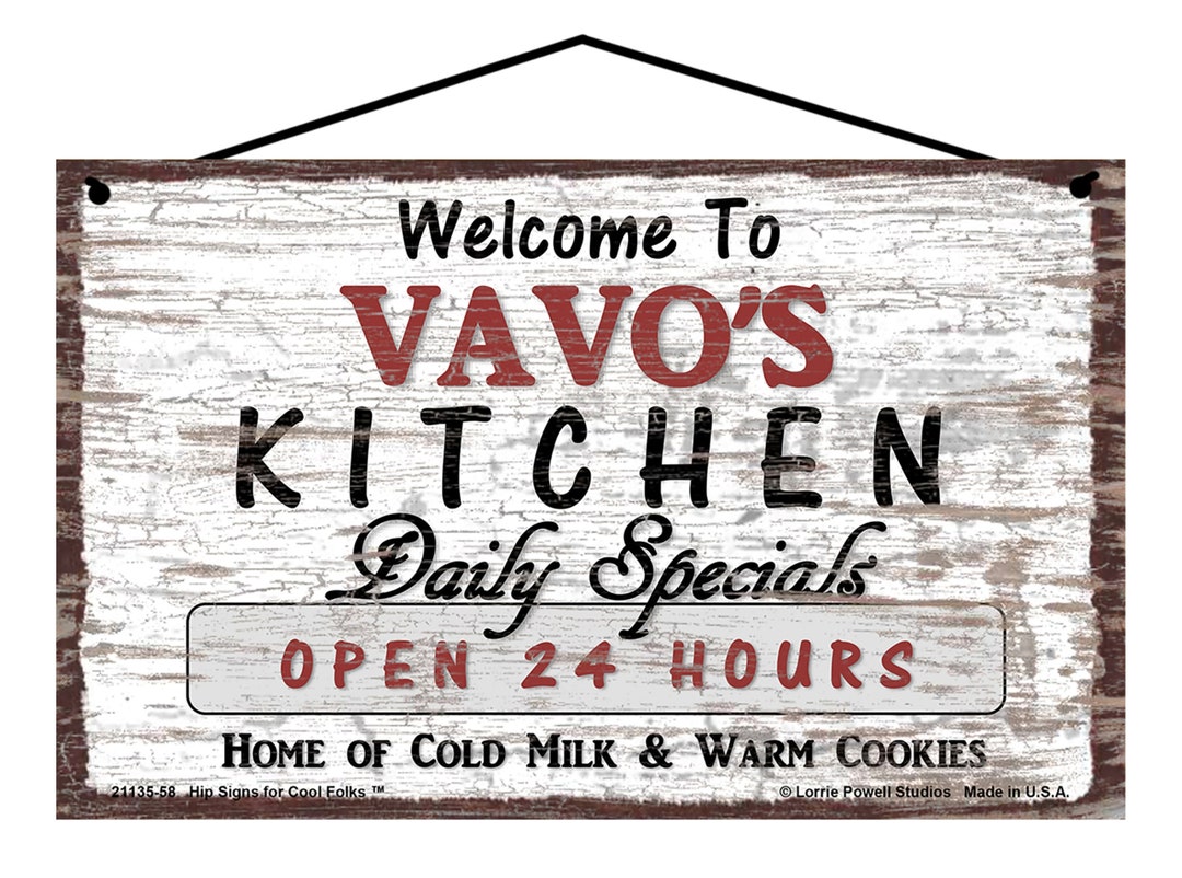 Welcome to Vavo's Kitchen Sign Vintage Style Home Decor - Daily ...