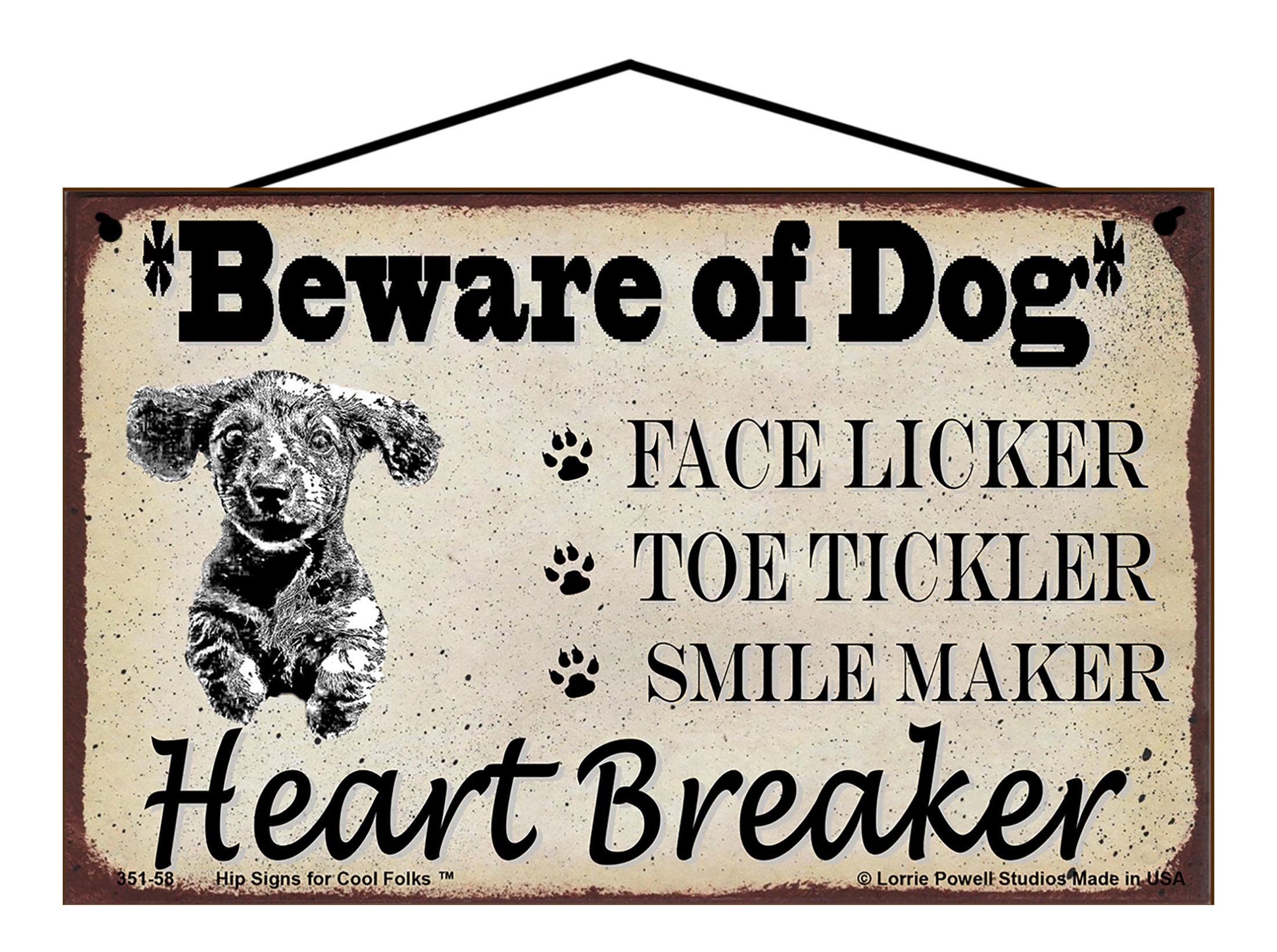 Funny Pet Sign Beware of Dog Face Licker Toe Tickler Smile - Etsy