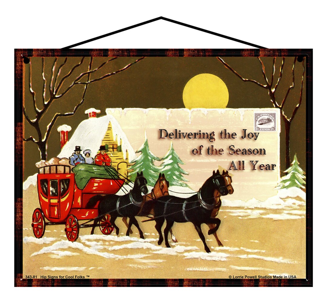 Victorian Christmas Themed Sign Delivering the Joy of the Season All ...