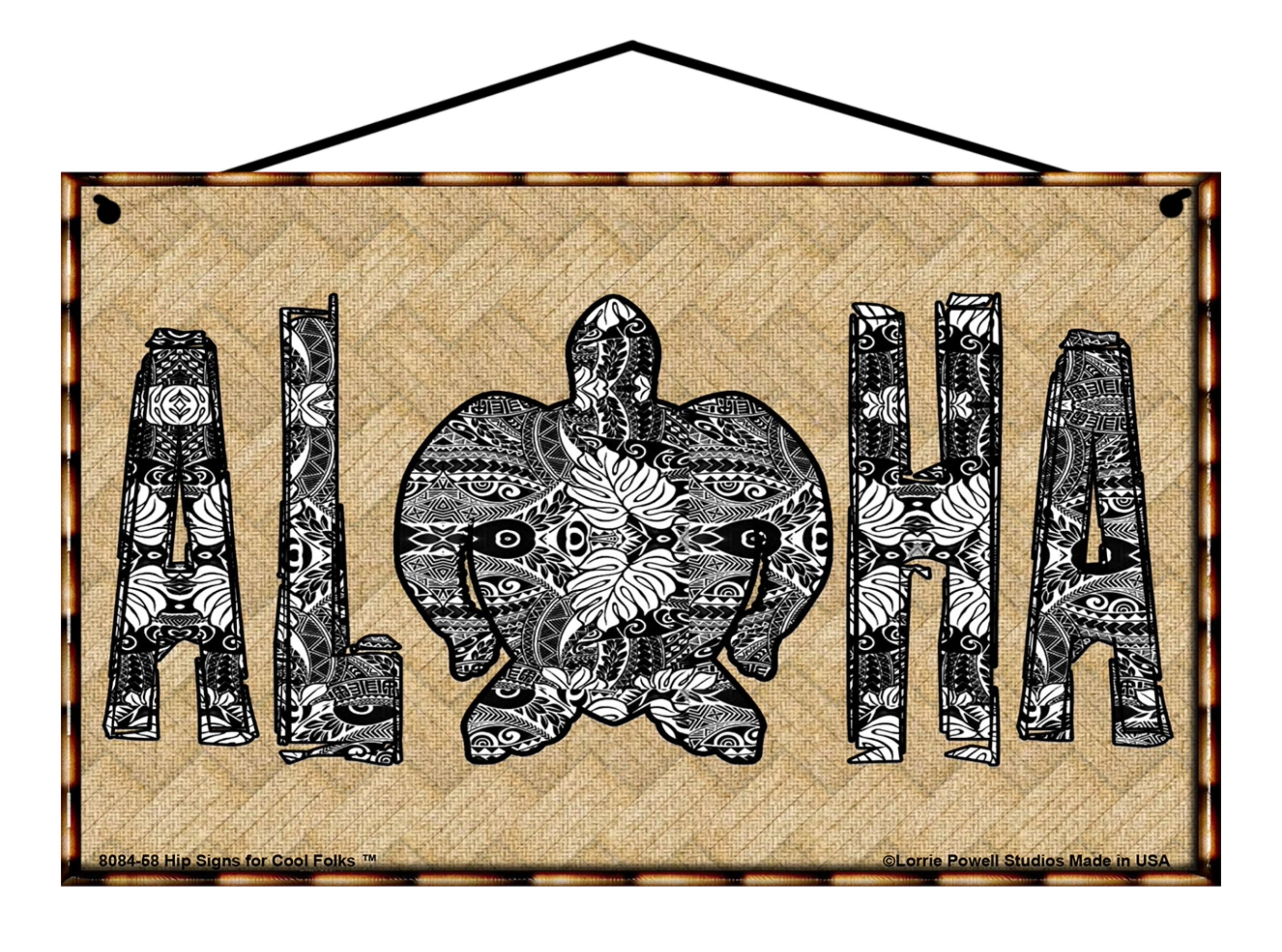 Aloha Turtle Sign - Honu Tribal Turtle Design - Hawaii Hawaiian Themed ...