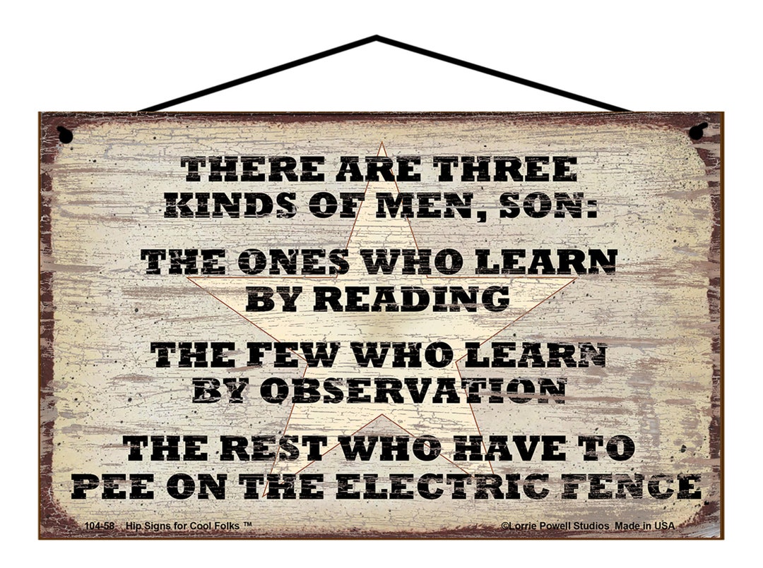 Life Lessons Quote Sign for Sons - Learn by Reading, Learn by ...