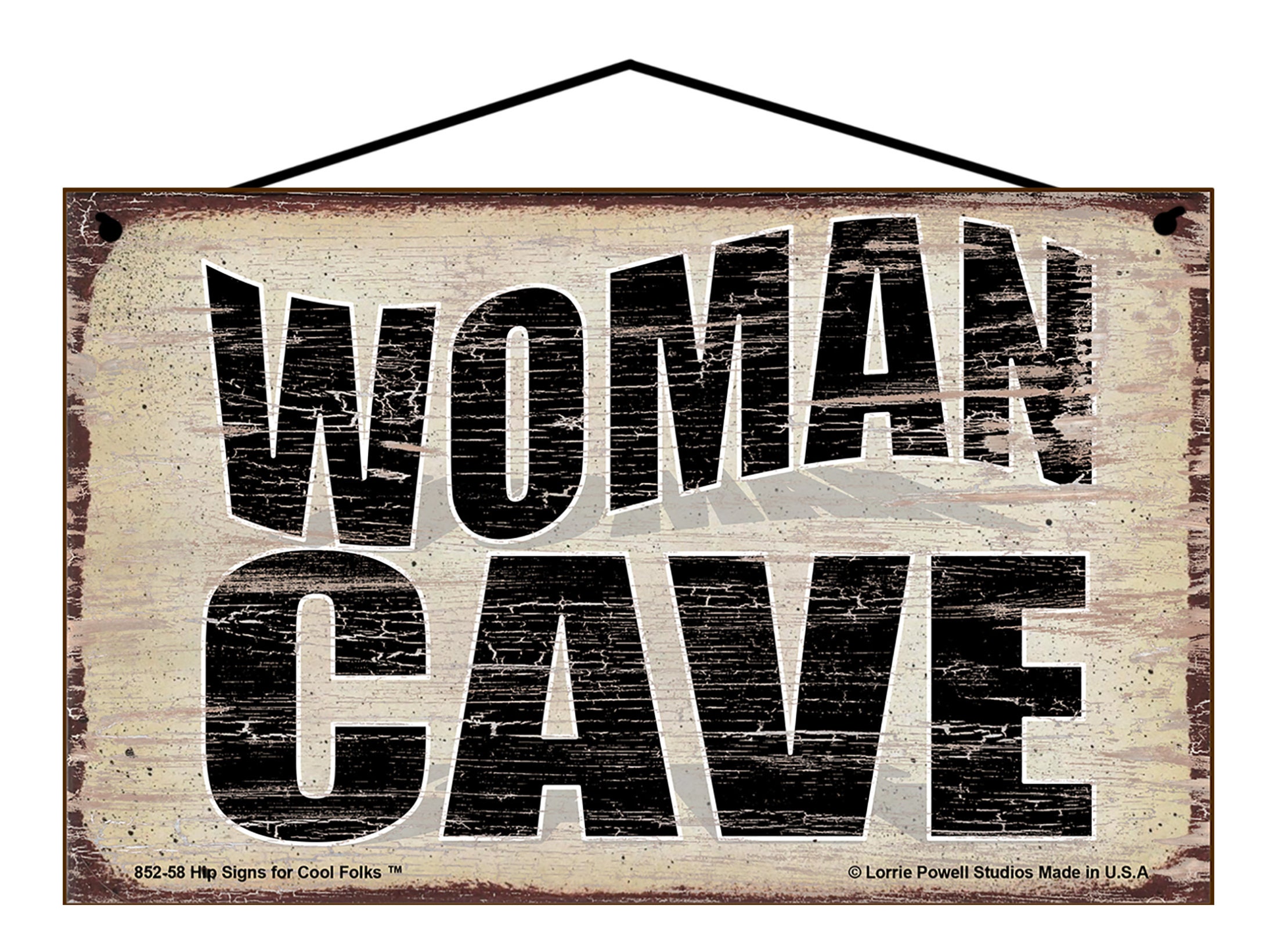 Woman Cave Sign - Vintage Style Design - Home Decor Wall Art, Rustic ...