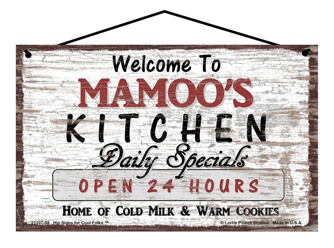 Welcome to Mamoo's Kitchen Sign Vintage Style Home Decor - Daily ...