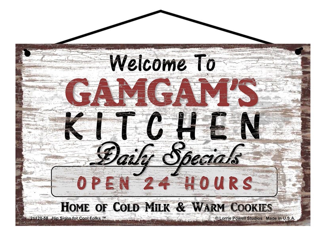 Welcome to Gamgam's Kitchen Sign Vintage Style Home Decor - Daily ...