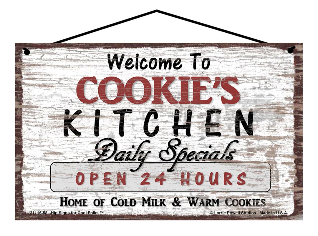 Welcome to Cookie's Kitchen Sign Vintage Style Home Decor - Daily ...