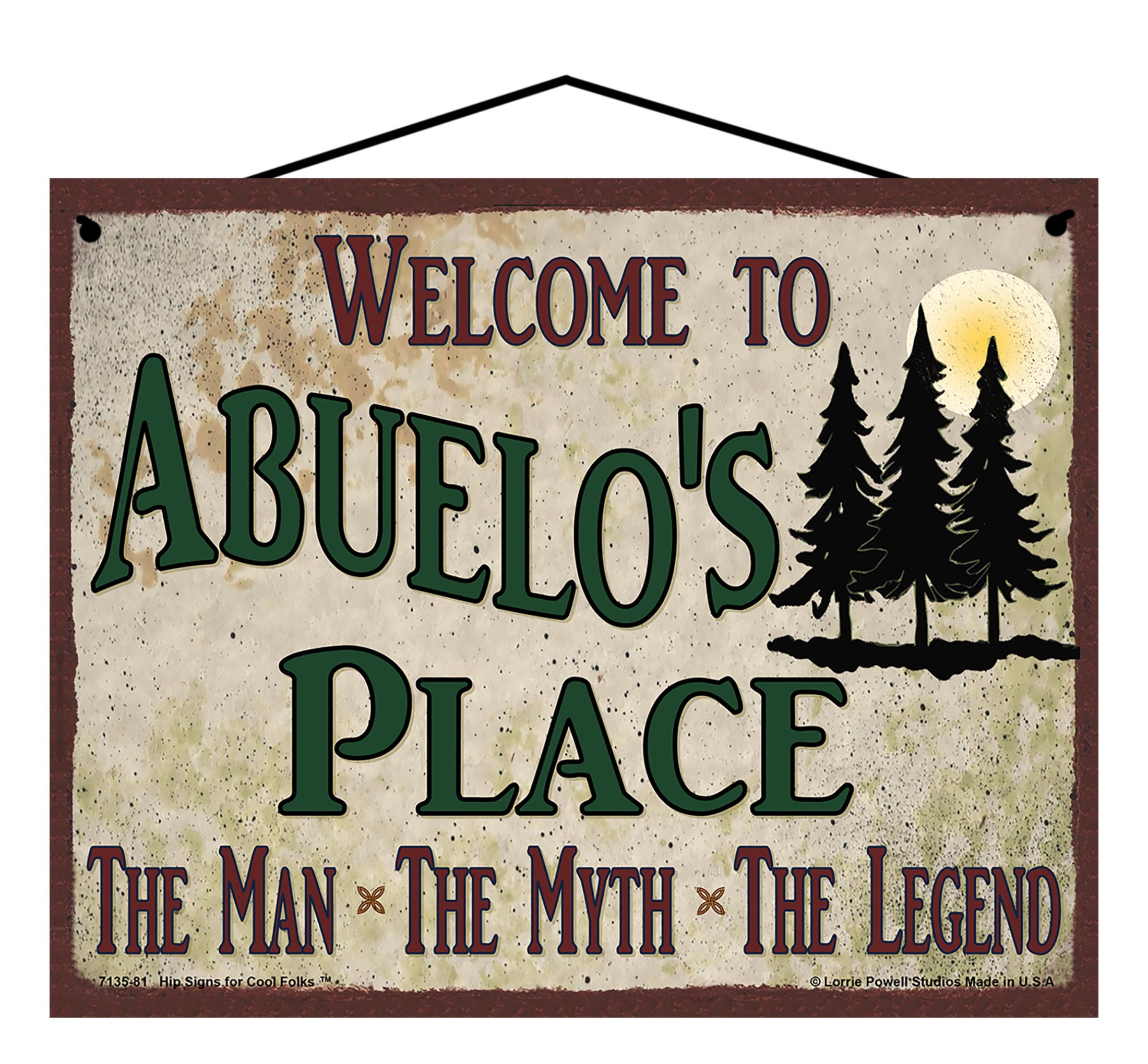 Welcome to Abuelo's Place Sign - the Man the Myth the Legend - Vintage ...