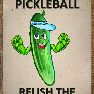 Pickleball Relish the Challenge Vintage Style Sign, Gift for Pickleball ...