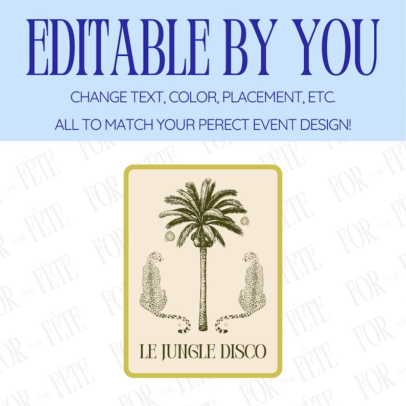 Jungle Disco Party Logo Design Template | Custom, Instant Download ...