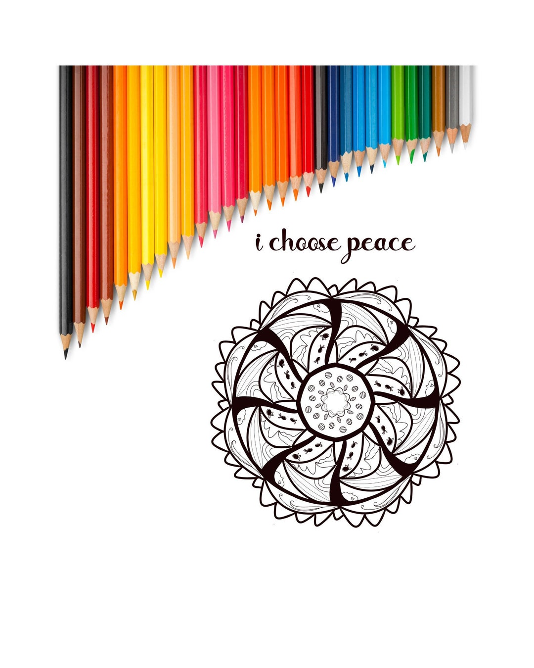 Mandala Affirmation Coloring Page Instant Download Adult - Etsy