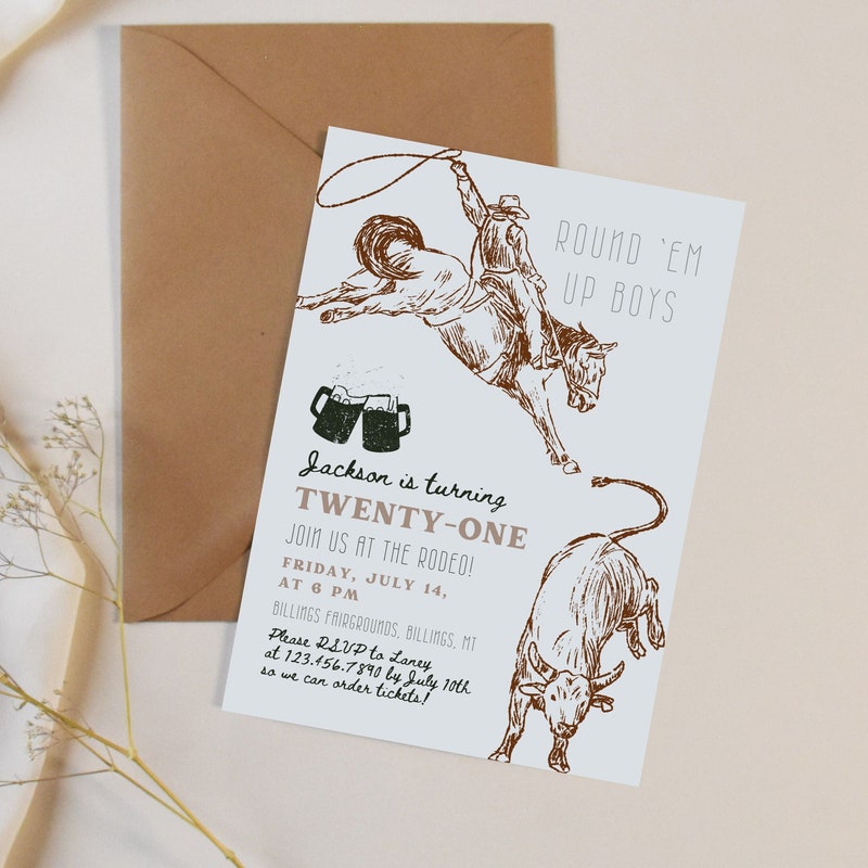 Western 21st Birthday Invitation - Etsy