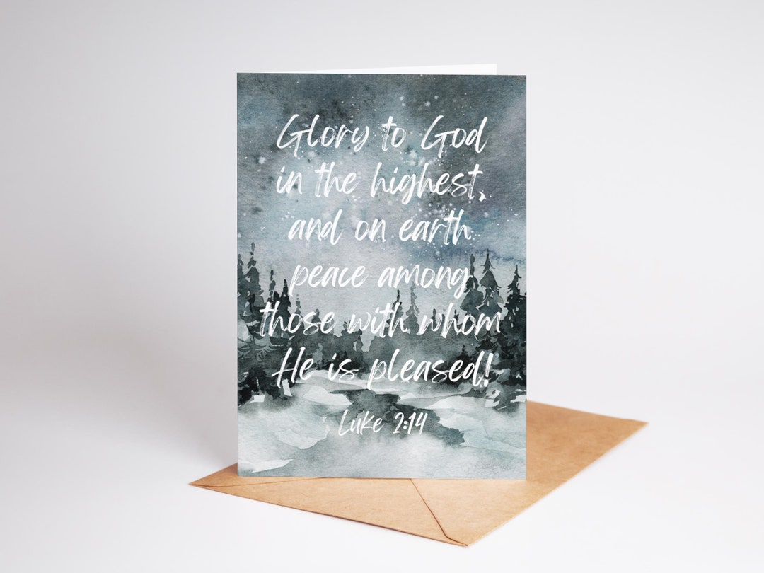 Glory to God in the Highest Printable Folded Christmas Card, Watercolor ...