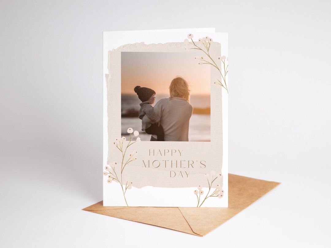 Happy Mother's Day Printable Photo Folded Greeting Card Editable ...