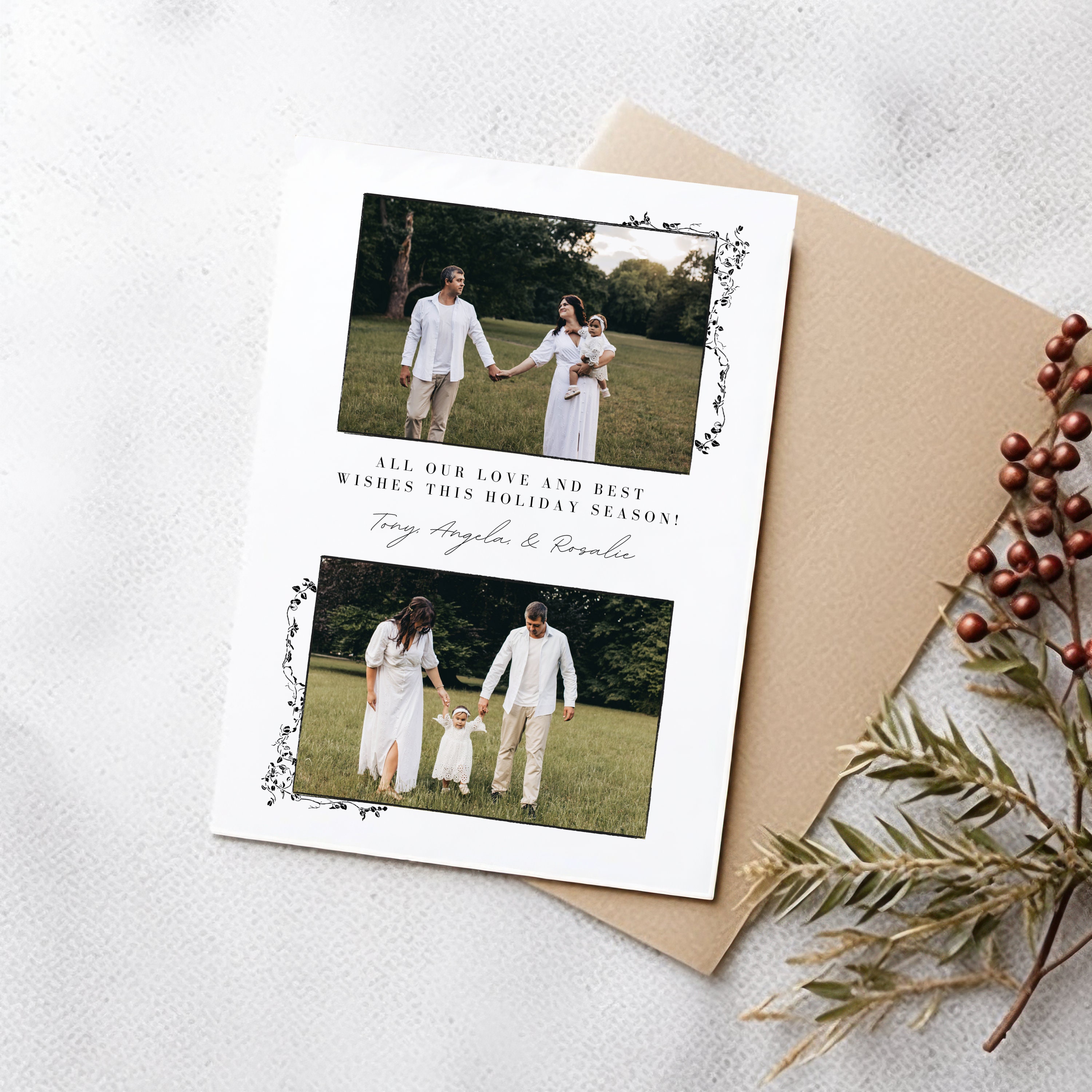 Rejoice Christmas Card Editable Template, Exceeding Joy Artsy Arch ...