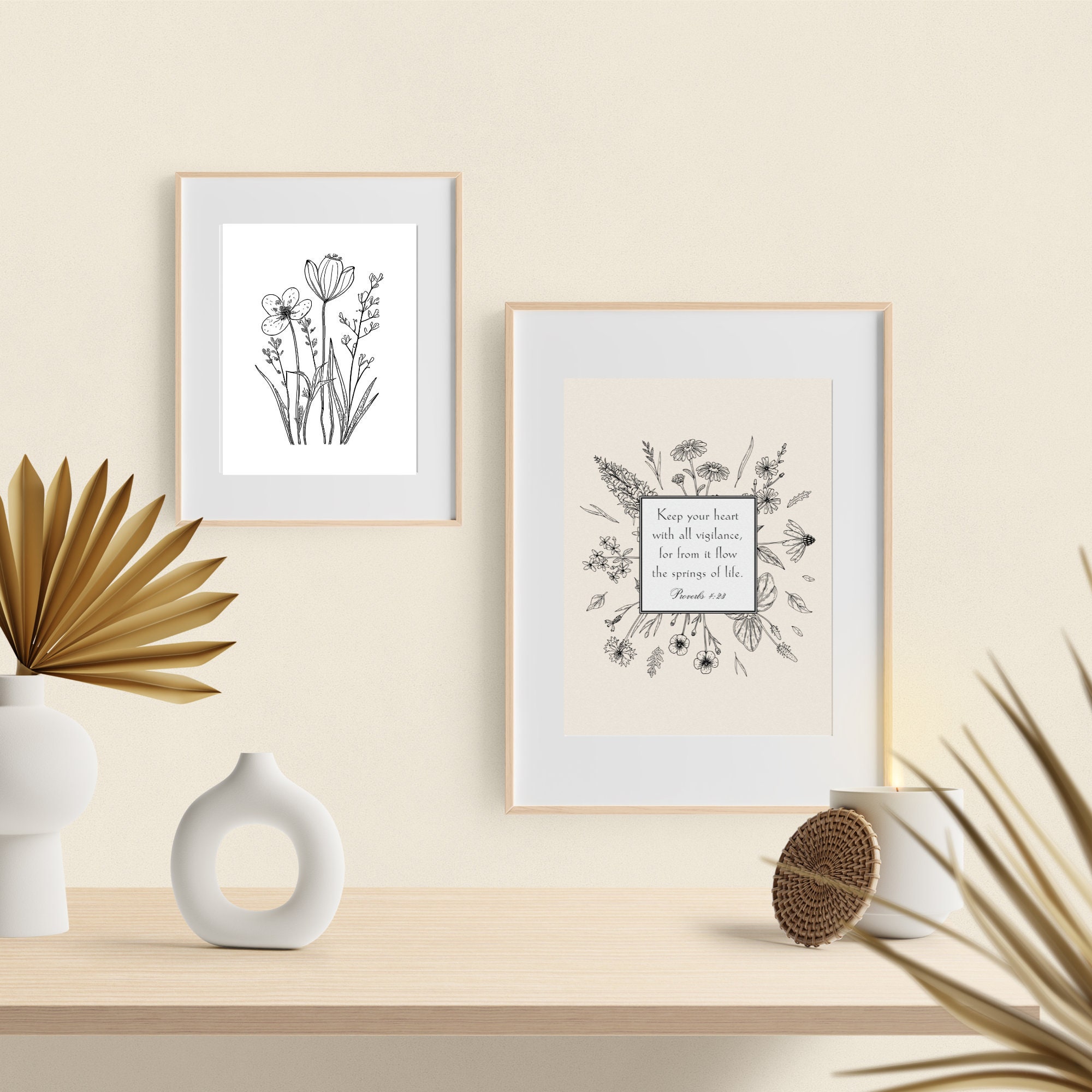 Bible Verse Printable Wall Art, Proverbs 4:23 Keep Your Heart With All ...