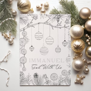 Christian Christmas Adult Coloring Page, Immanuel God With Us 5 X 7 ...
