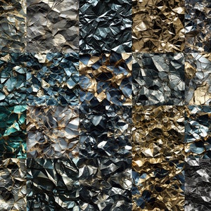20 Seamless Cracked Shiny Foil Texture Background, Silver Rock Digital ...