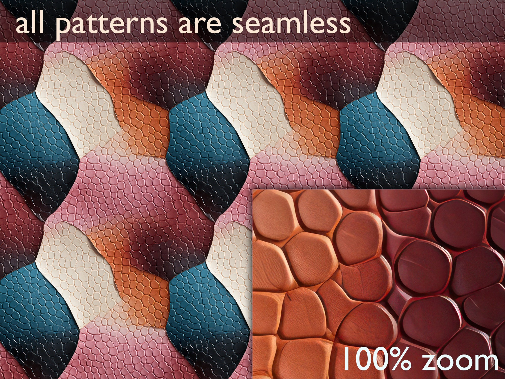 20 Seamless Abstract Leather Backgrounds, Rainbow Abstract Leather ...
