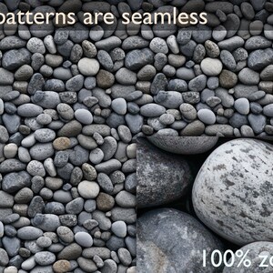 20 Seamless Natural Stones Pattern Backgrounds, Pebbles Texture Design ...