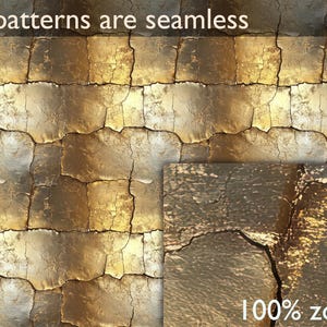 30 Seamless Vintage Gold Patterns, Grunge Textures Golden Backgrounds ...