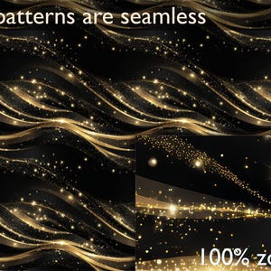 Seamless Luxury Gold Wave Backgrounds - 20 Digital Papers, 15 Inch JPG ...