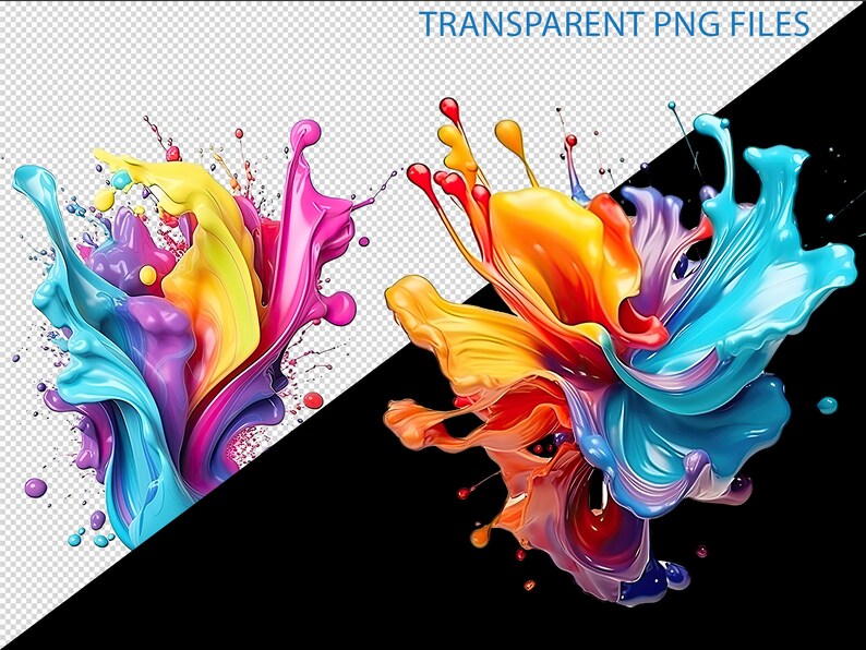 Transparent PNG Watercolor Rainbow Liquid Splash Clipart, Colorful ...