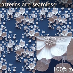 3D Textile Flower Patterns: Seamless Floral Paper Pack (digital ...
