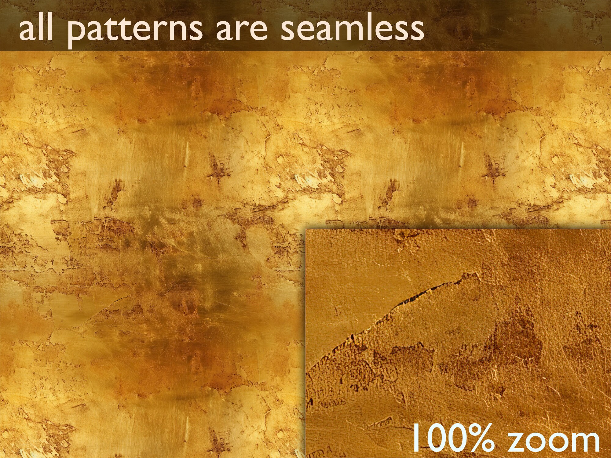20 Seamless Vintage Gold Metallic Texture Backgrounds, Golden Paint Old ...