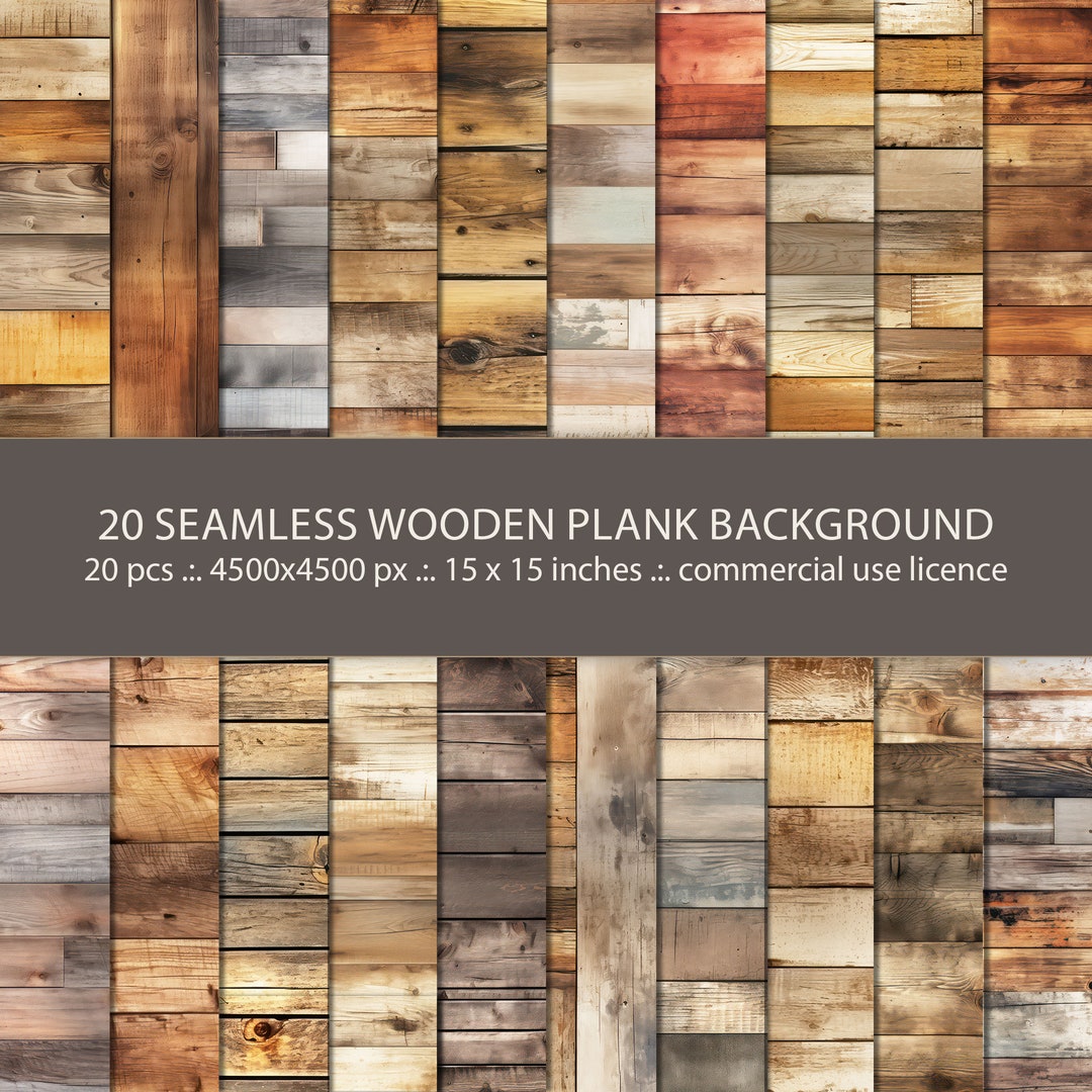 20 Seamless Wooden Plank Background, Seamless Pattern, Digital Wood ...