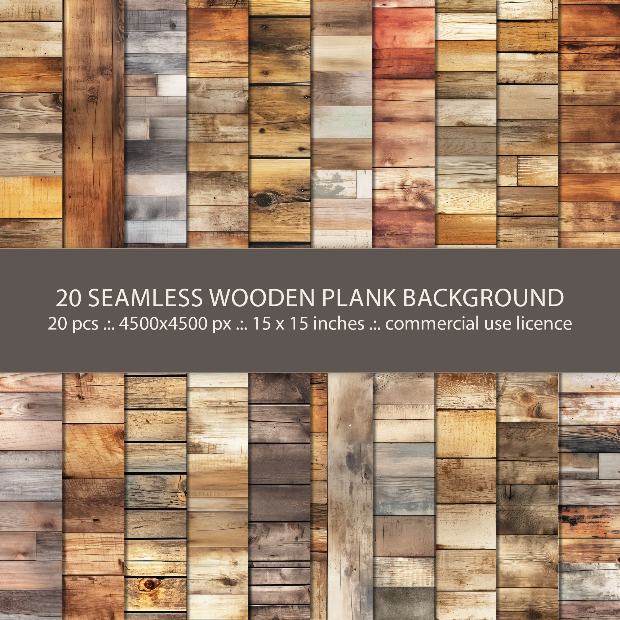 20 Seamless Wooden Plank Background, Seamless Pattern, Digital Wood ...