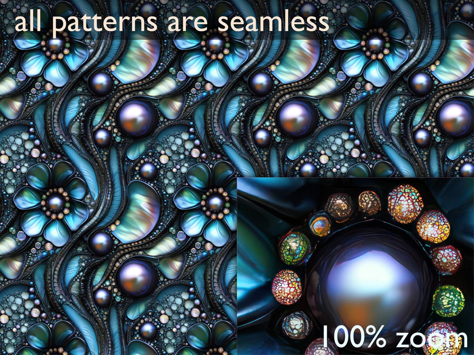 Stained Glass Floral Patterns: Fantasy Pearl Art (digital Download) - Etsy