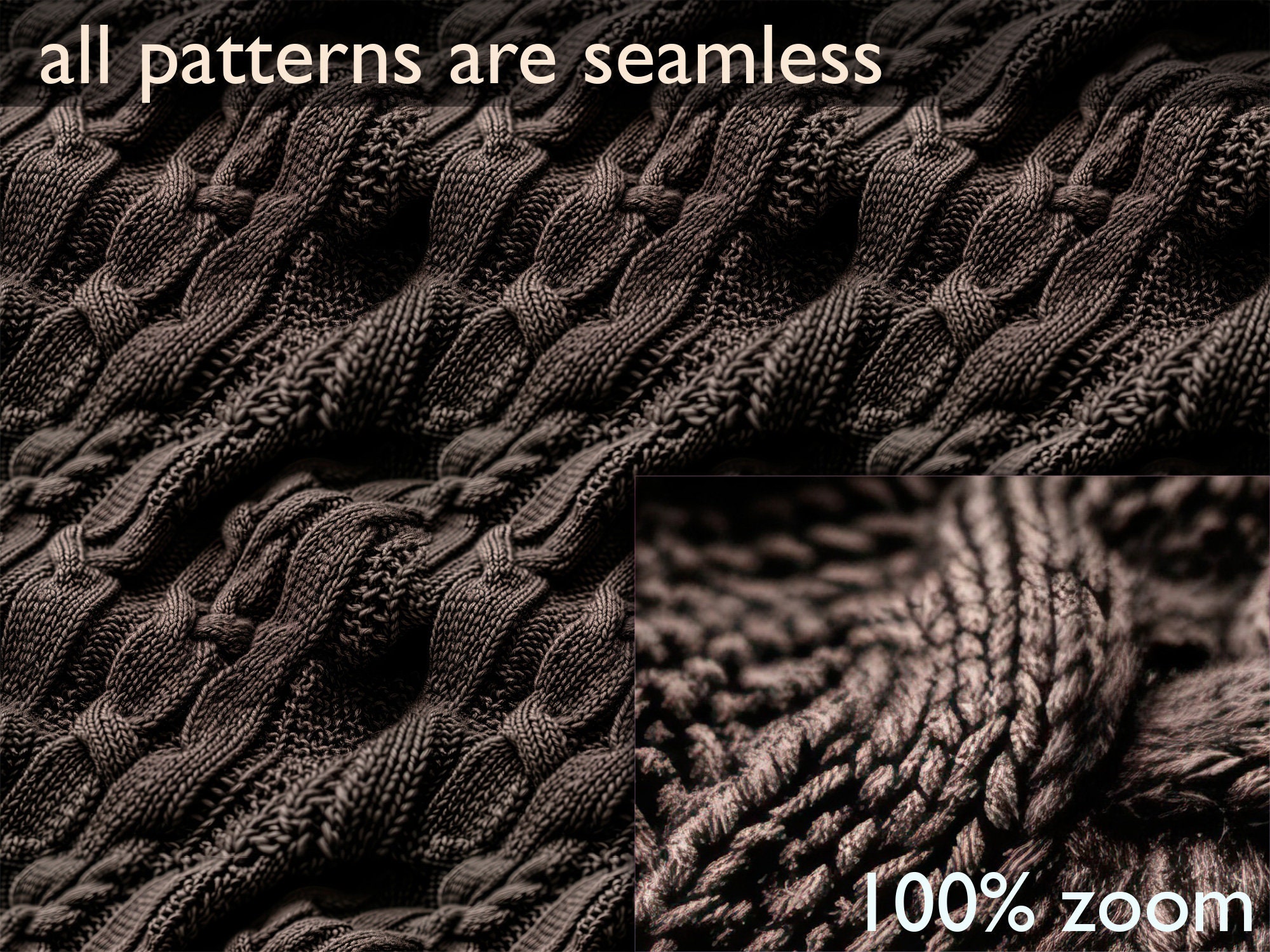 Seamless Sweater Textures Digital Papers Set of 30 Cozy Knitted ...