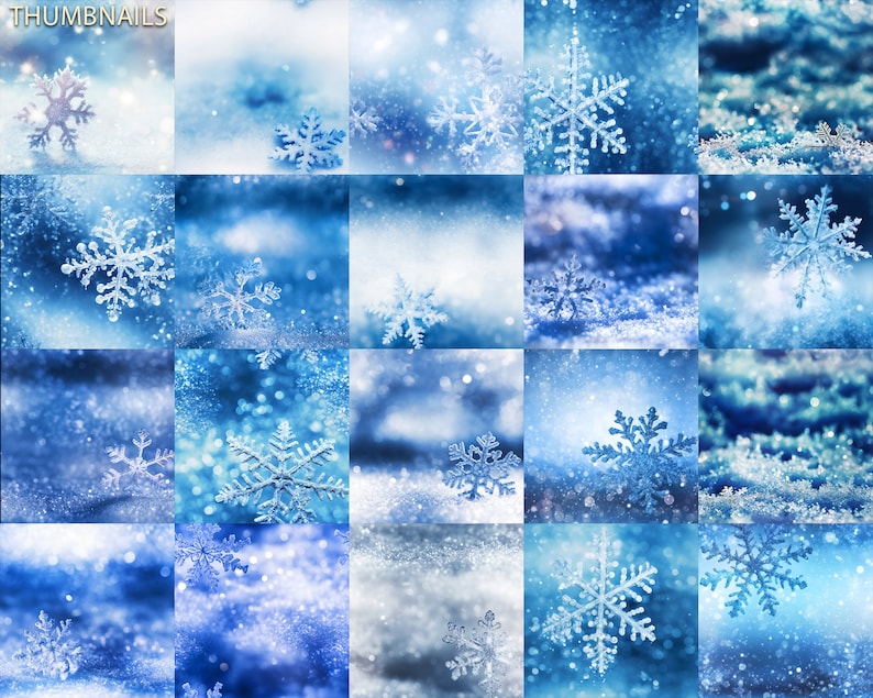 40 Winter Snowflake Backgrounds: Seamless Christmas Digital Paper ...