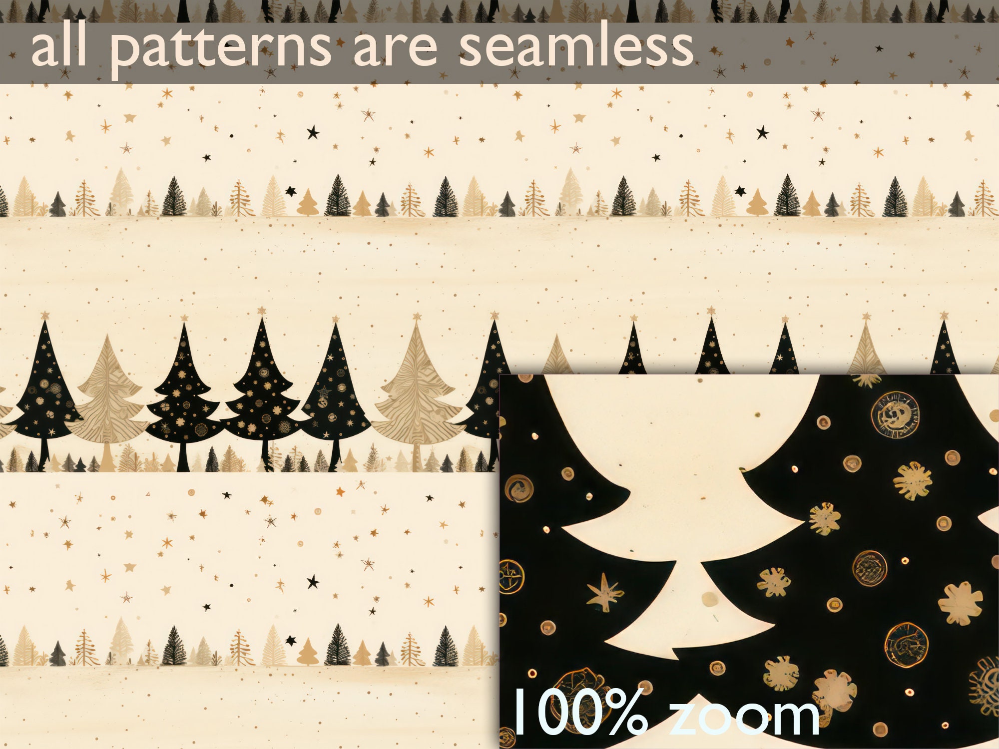 20 Seamless Grunge Trees Decoration Background, Golden Trees Design ...