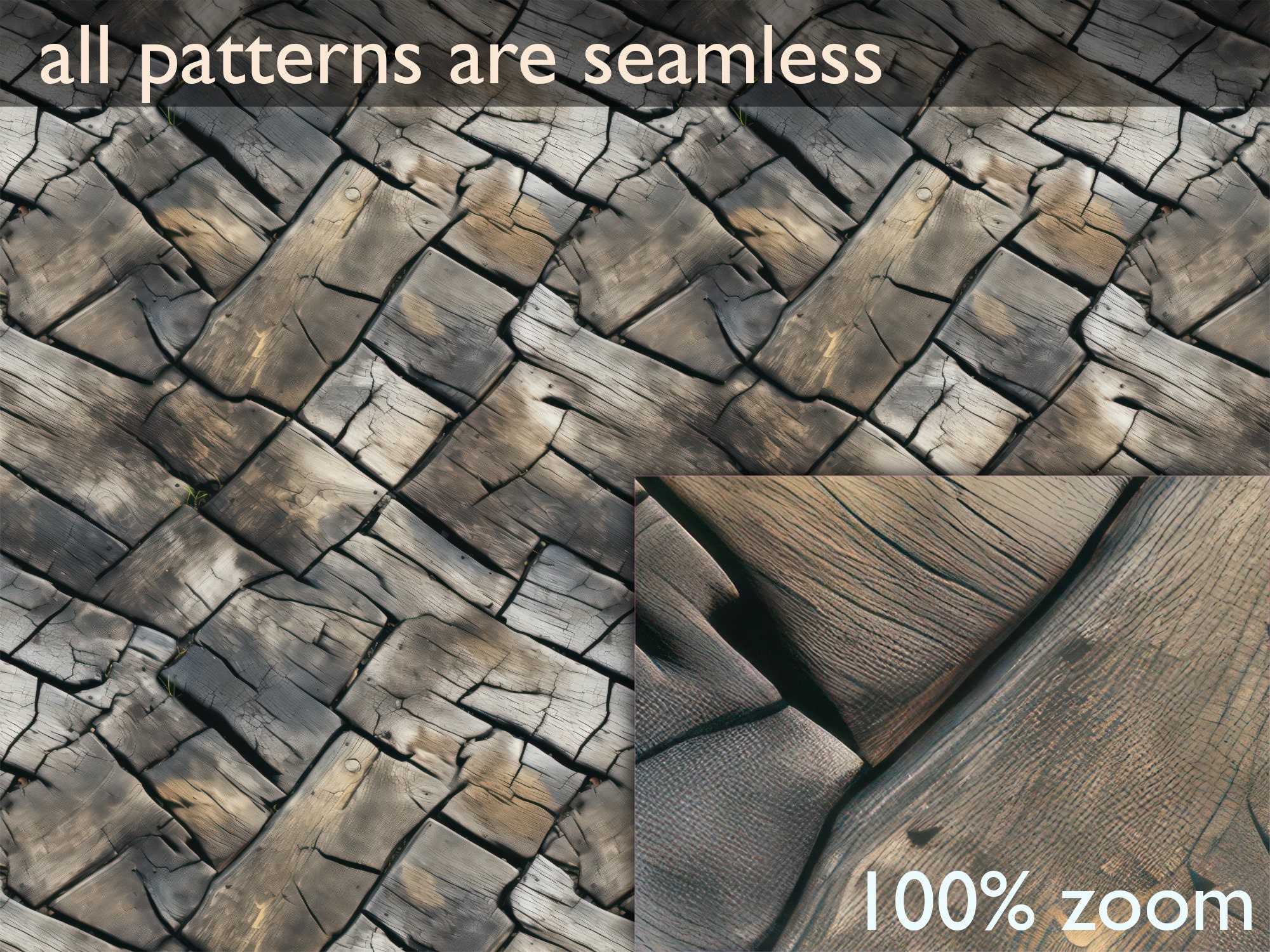 20 Seamless Cracked Old Wooden Texture Backgrounds,natural Vintage ...