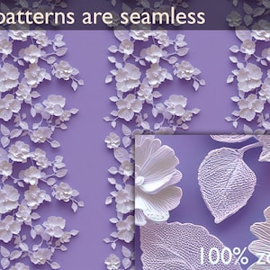 3D Textile Flower Patterns: Seamless Floral Paper Pack (digital ...