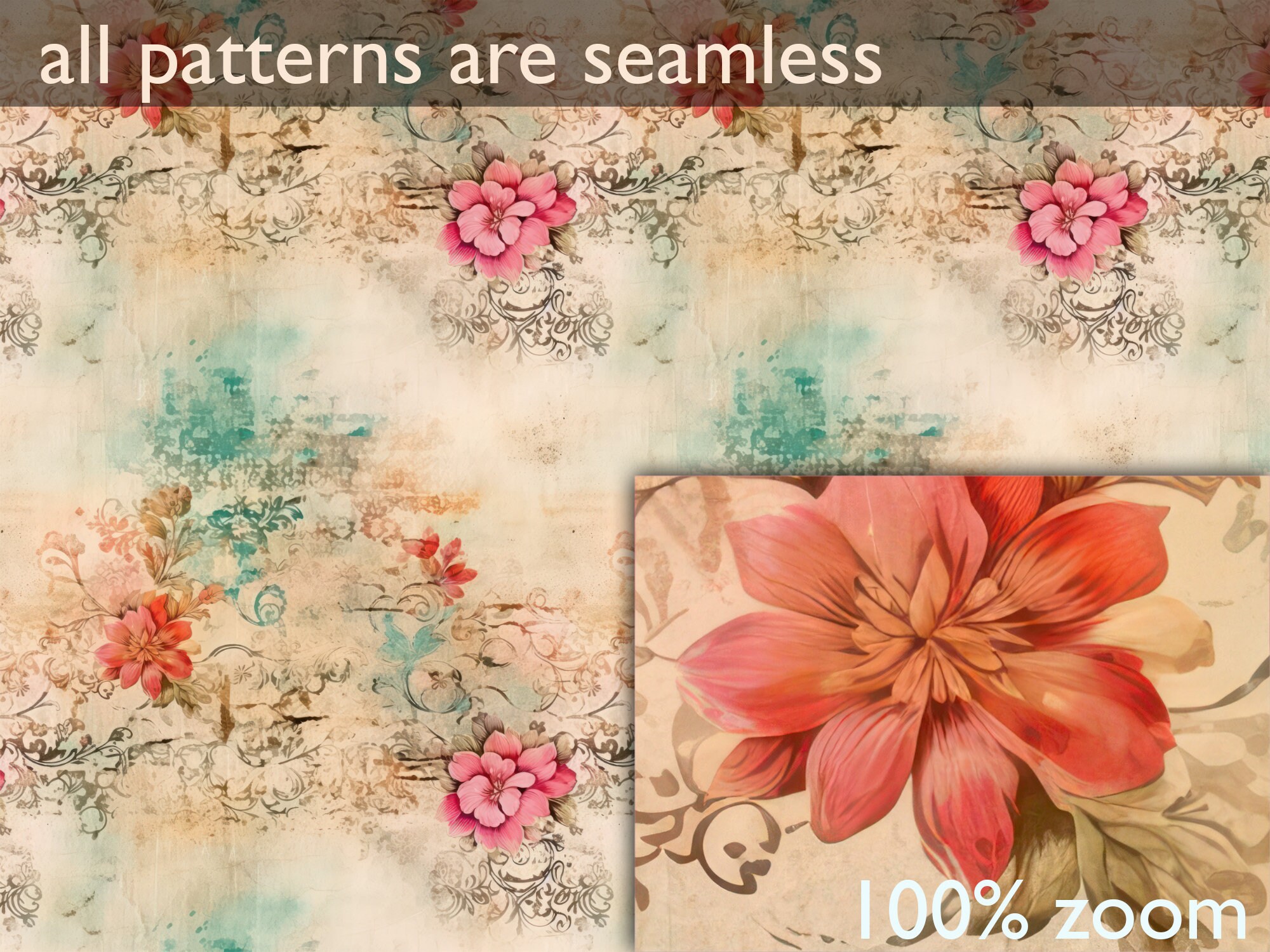 20 Seamless Vintage Decorative Paper Backgrounds, Seamless Pattern ...