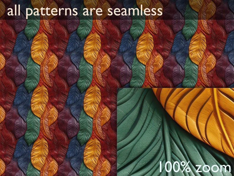 Vivid Multicolored Embossed Leather Patterns Set of 20 Seamless JPG ...