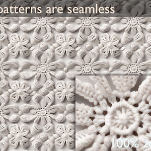 20 Seamless Crochet Decorative Backgrounds,vintage Crochet Texture ...