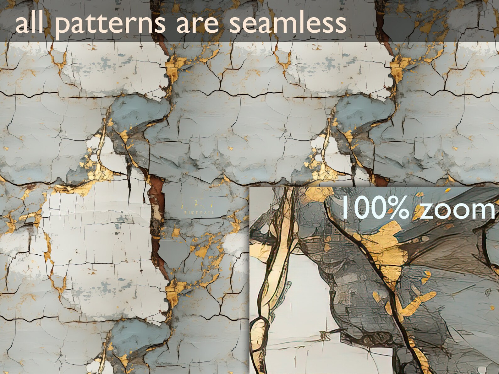 18 Seamless Cracked Wall With Gold Background, Seamless Pattern, Paint ...