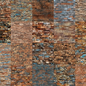 20 Seamless Vintage Bricks Wall Backgrounds, Realistic Textures ...
