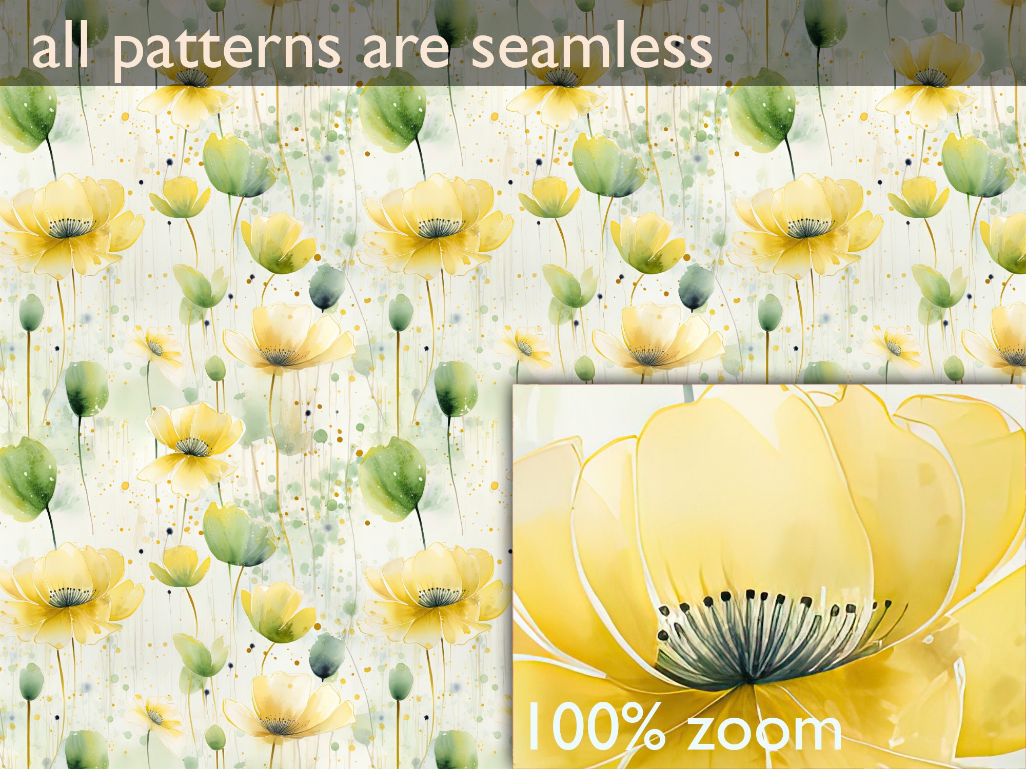 Seamless Watercolor Flowers Pattern Background, Spring Decorative ...