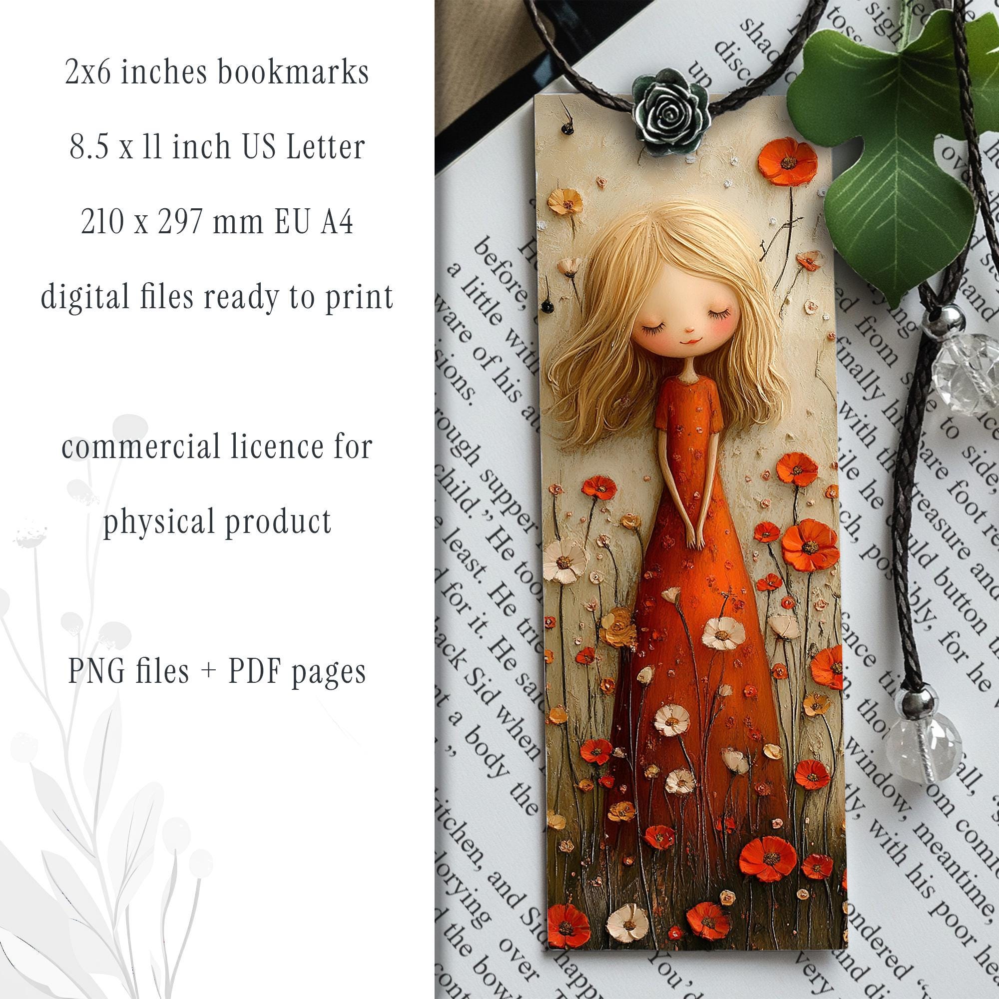 10 Digital Bookmarks Printable - Bookmark Set for Instant Download ...