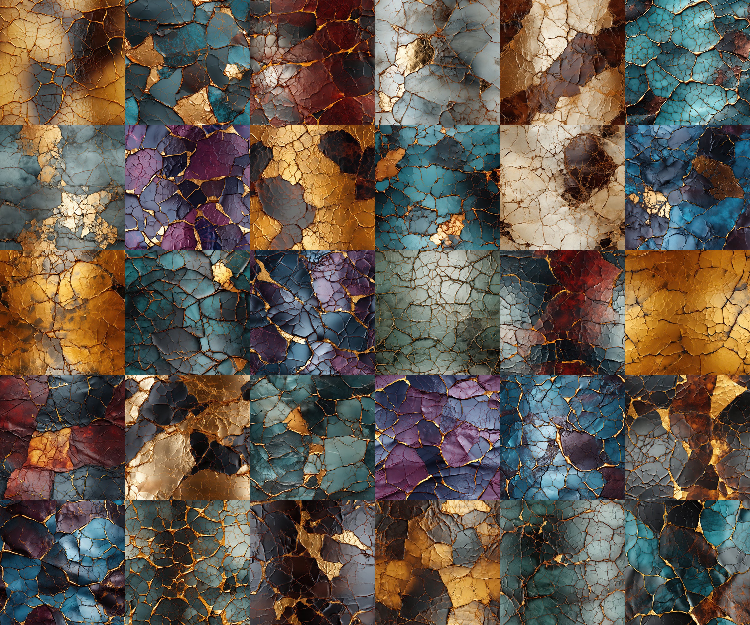 30 Seamless Abstract Cracked Texture Backgrounds, Texture With Gold ...