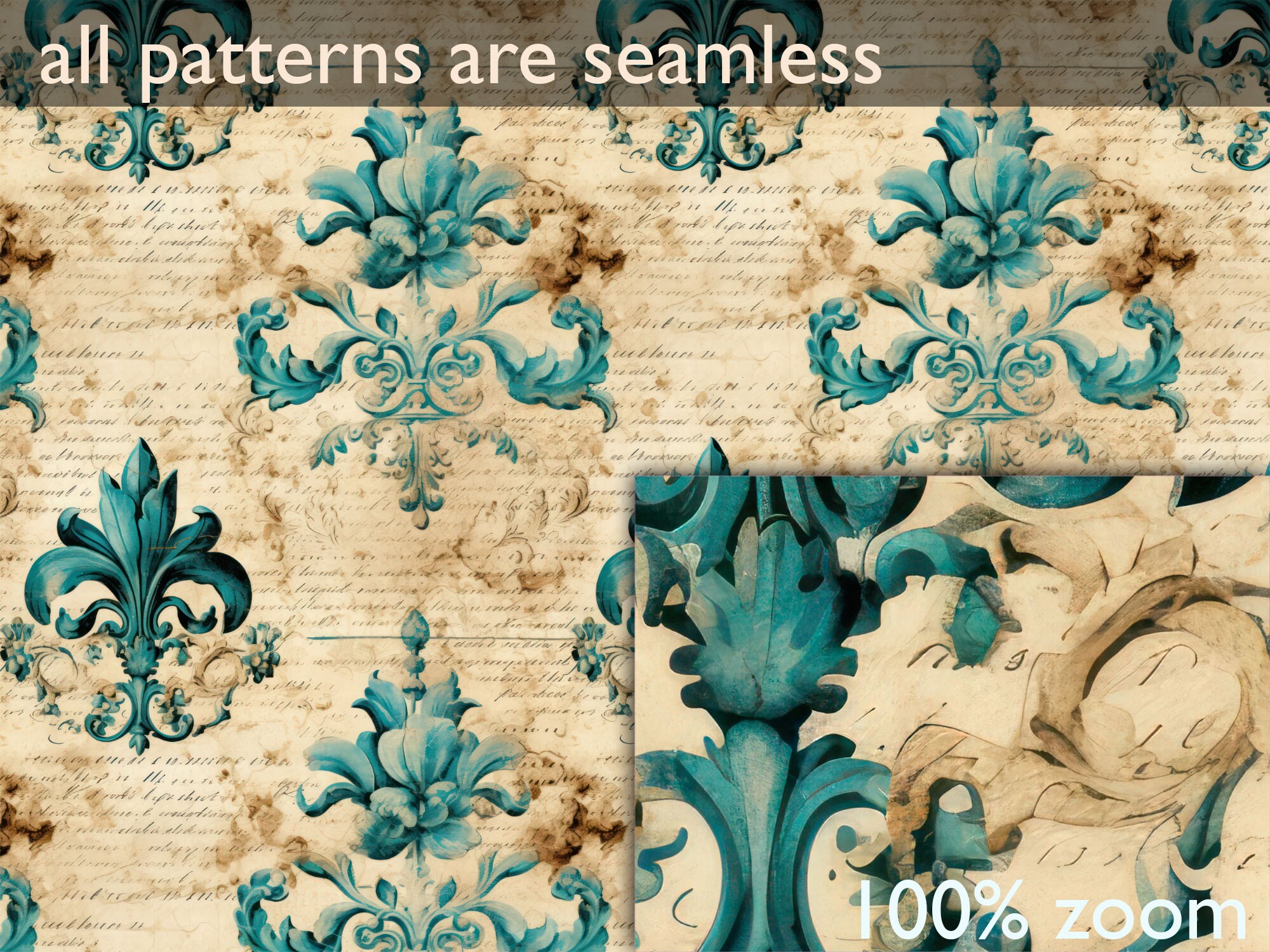 20 Seamless Vintage Decorative Paper Backgrounds, Seamless Pattern ...