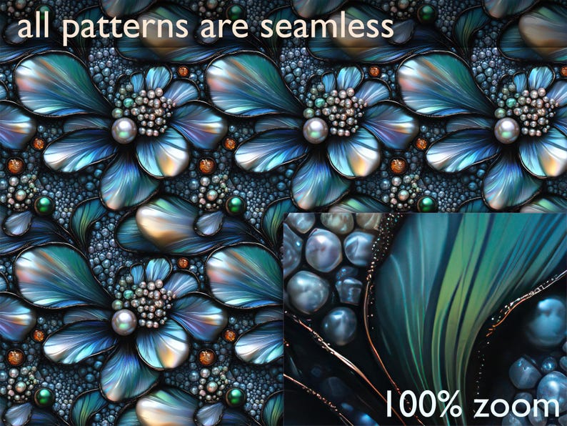Stained Glass Floral Patterns: Fantasy Pearl Art (digital Download) - Etsy