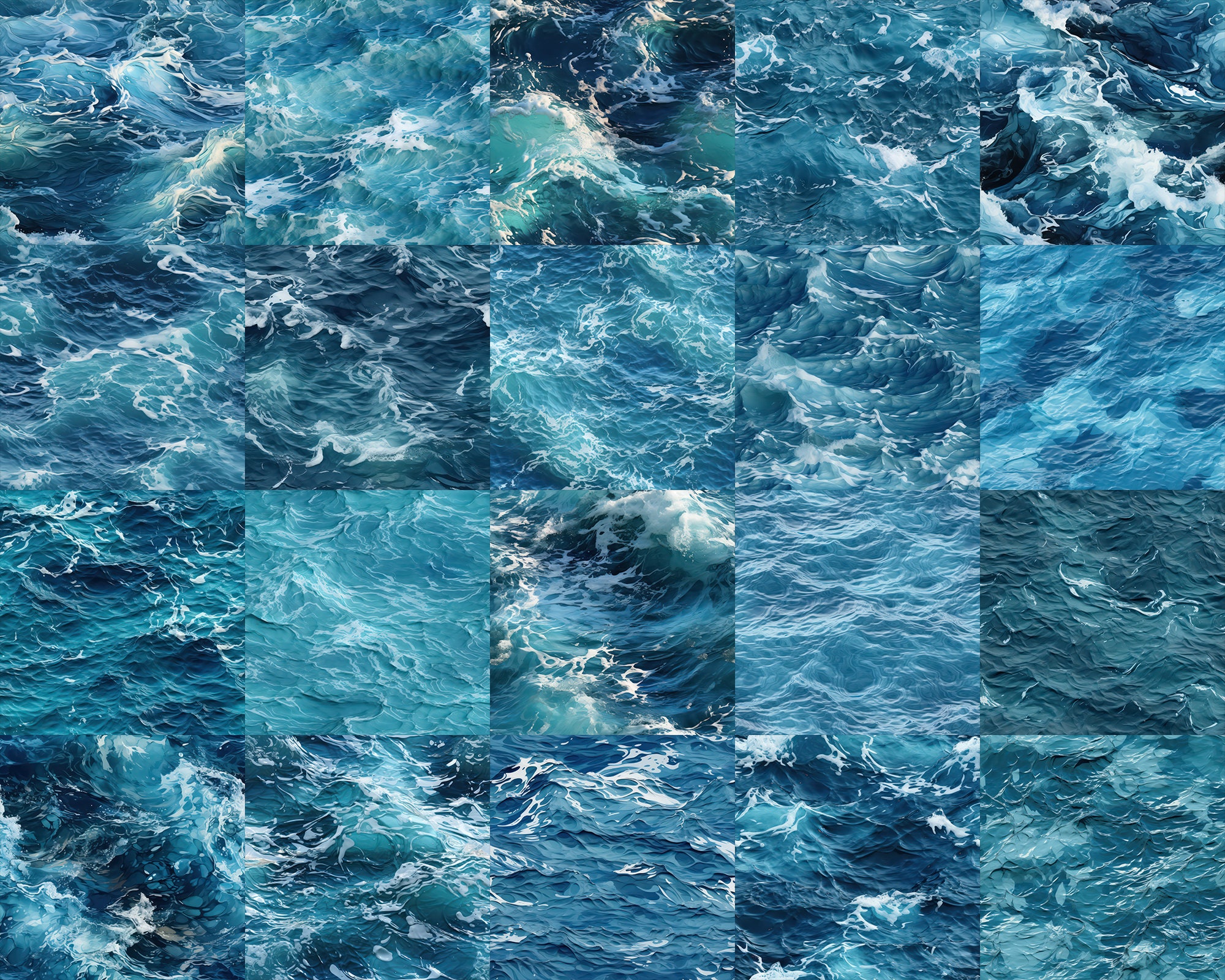 20 Seamless Teal Water Foam Texture Background, Ocean Design, Seamless ...