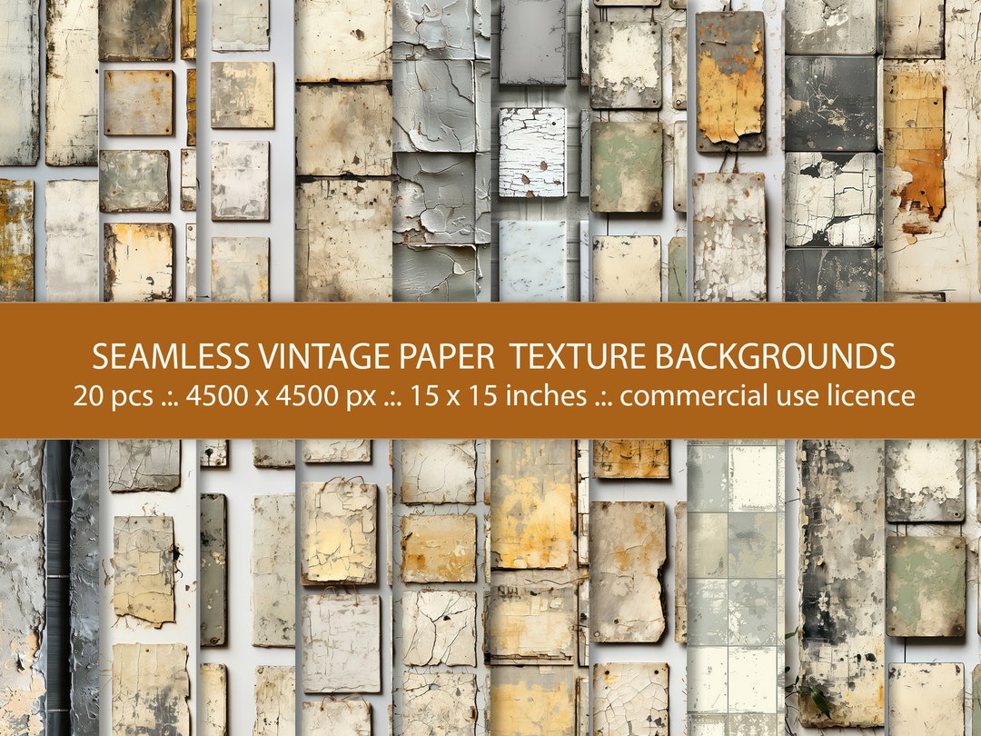 20 Seamless Vintage Paper Texture Backgrounds, Abstract Grunge Designs ...