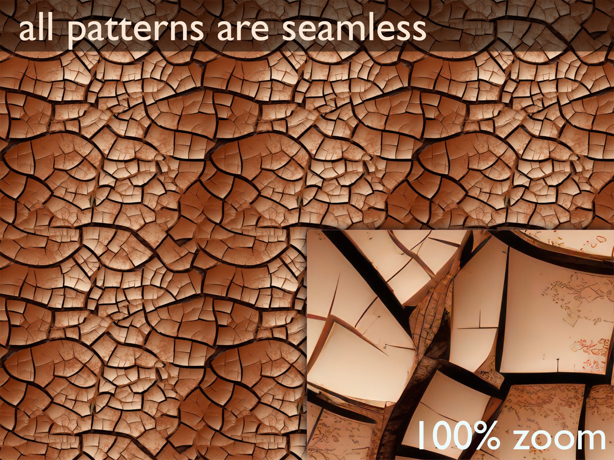 20 Seamless Cracked Brown Texture Backgrounds, Vintage Texture, Beige ...