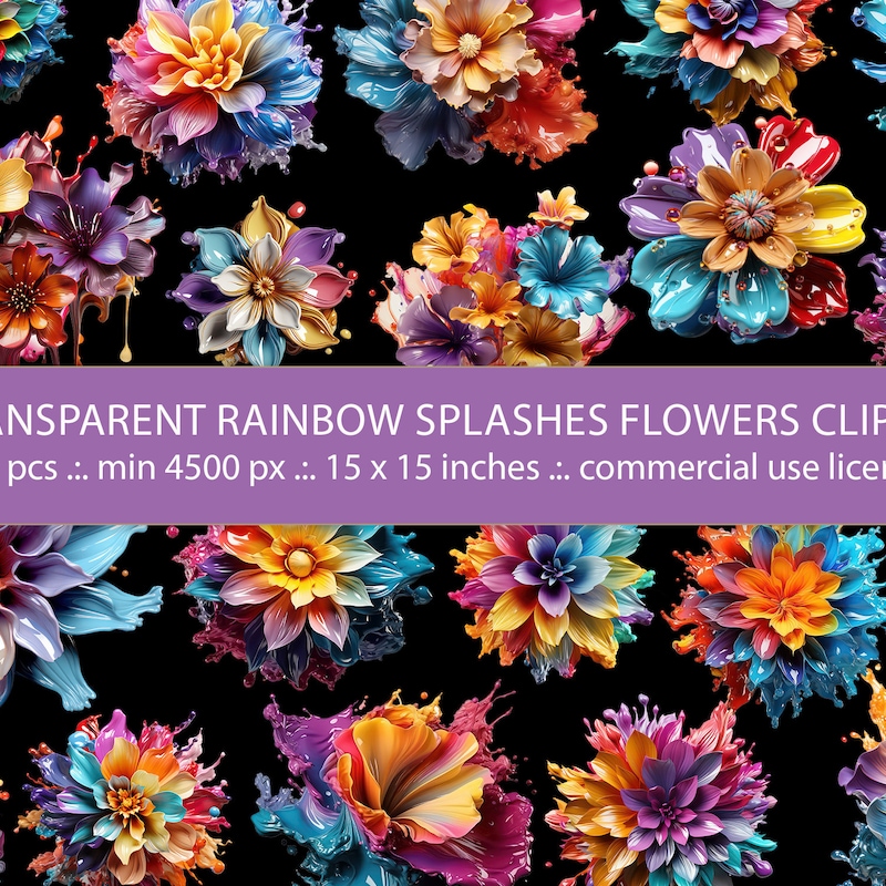 Rainbow Flowers - Etsy